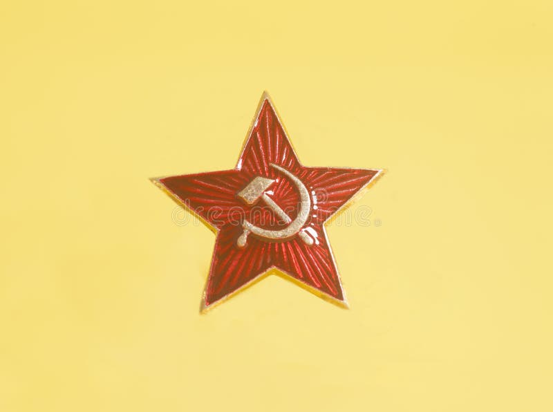 Soviet ussr star on yellow stock image. Image of military - 95347909