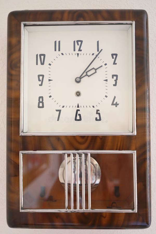 Soviet Wall Brown Simple Clock with Pendulum is on Stock Image - Image ...