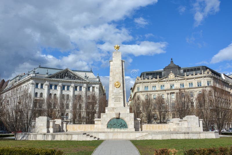 Soviet War Memorial in the Freedom Square in Budapest Stock Photo ...