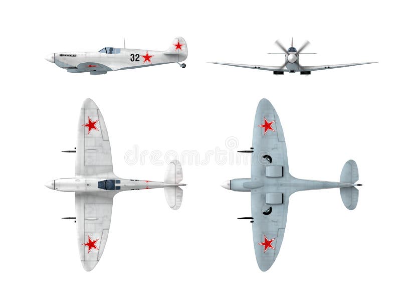 Supermarine Spitfire Mk. VB Stock Illustration - Illustration of ...