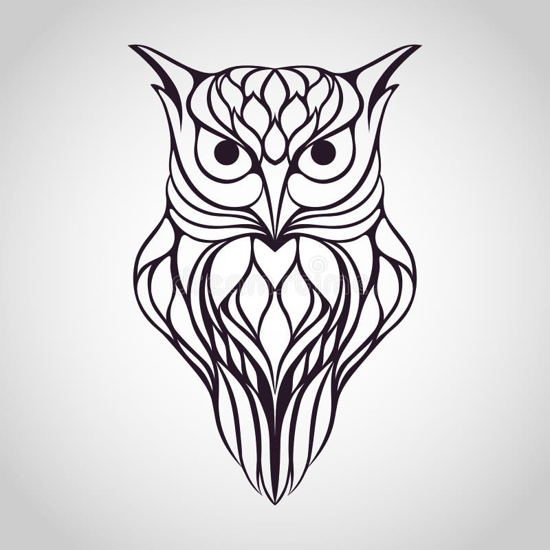 Sowa logo ilustracja wektor. Ilustracja złożonej z element - 58209623