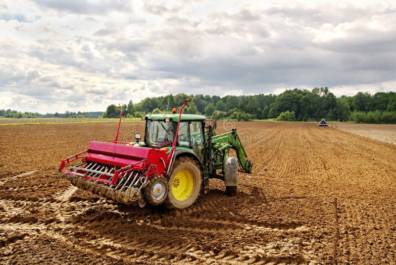 Sowing on the field. stock photo. Image of autumn, industry - 21346720