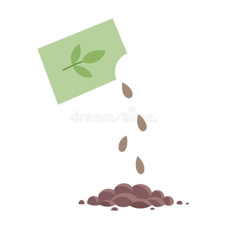 Sowing Seeds into the Soil. Vector Illustration. Stock Vector ...