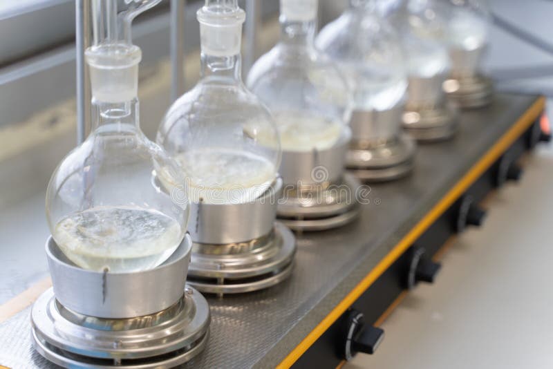 Soxhlet Extractor.Percolator-boiler And Reflux,distillation Flask On ...