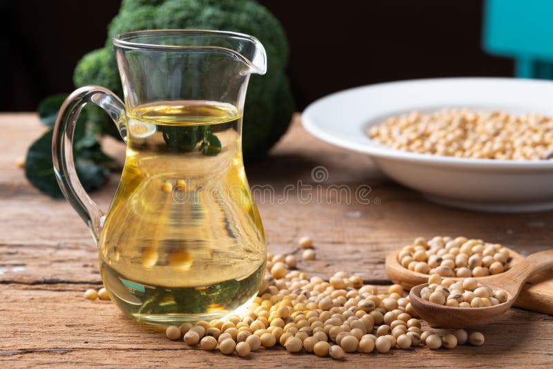 Soy Bean and Soy Oil on Table Stock Photo - Image of healthy, fresh ...