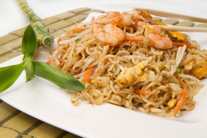 Spaghetti with Dumplings and Juicy Sauce Stock Image - Image of ...