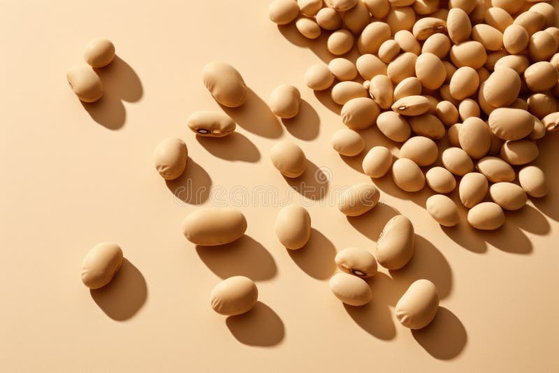 Soya Beans on Beige Background AI Generated Stock Illustration ...