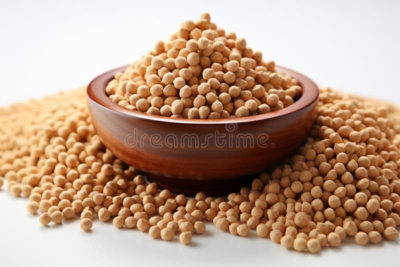 Soya Granules on White Background Stock Illustration - Illustration of ...