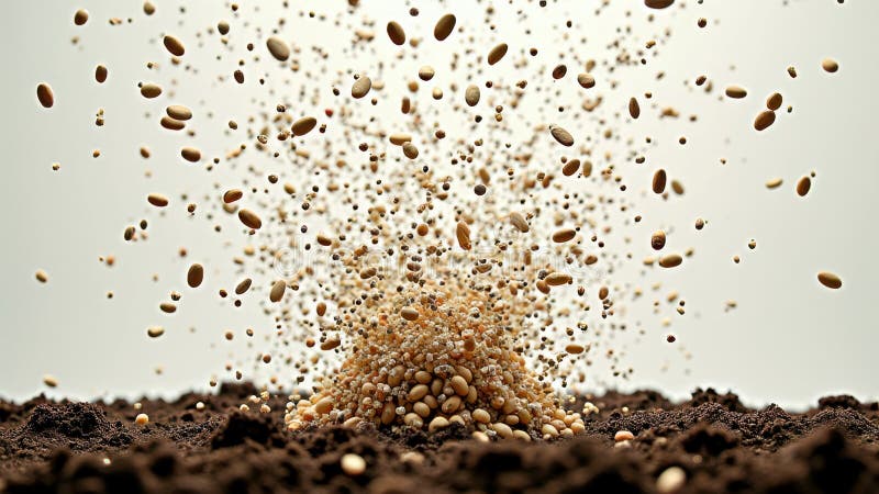Soybean Explosion in Soil with Seeds Scattering Energetically in ...