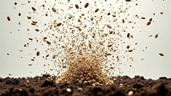 Soybean Explosion in Soil with Seeds Scattering Energetically in ...