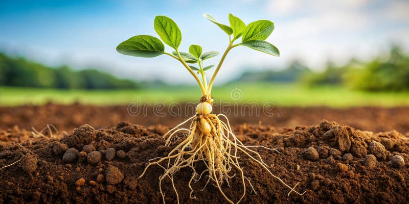 Soybean Plant Shows the Root Inside the Soil AI-Generated Content Stock ...