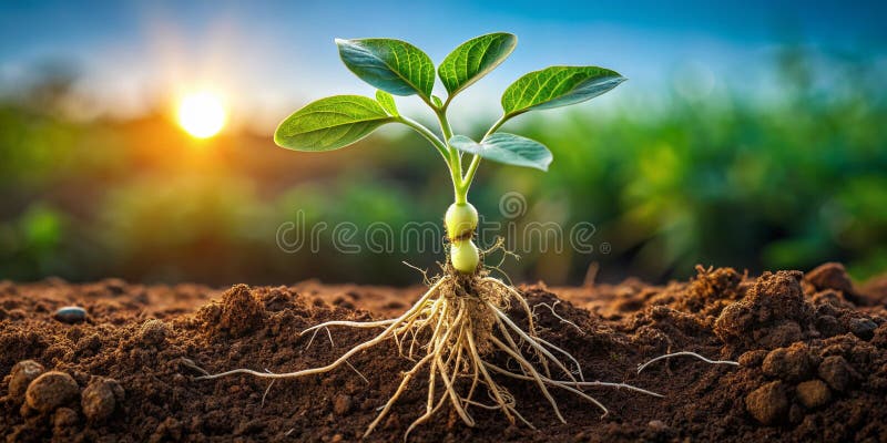 Soybean Plant Shows the Root Inside the Soil Generative by AI Stock ...