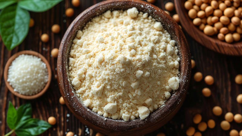 Soybean Powder in a Bowl on the Kitchen Table. AI Generated. Stock ...