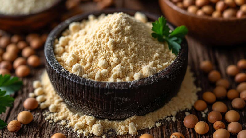 Soybean Powder in a Bowl on the Kitchen Table. AI Generated. Stock ...