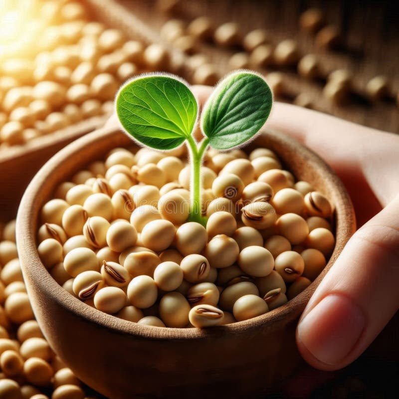 Soybean Sprouting. New Life Emerging from a Soybean Seed Stock ...