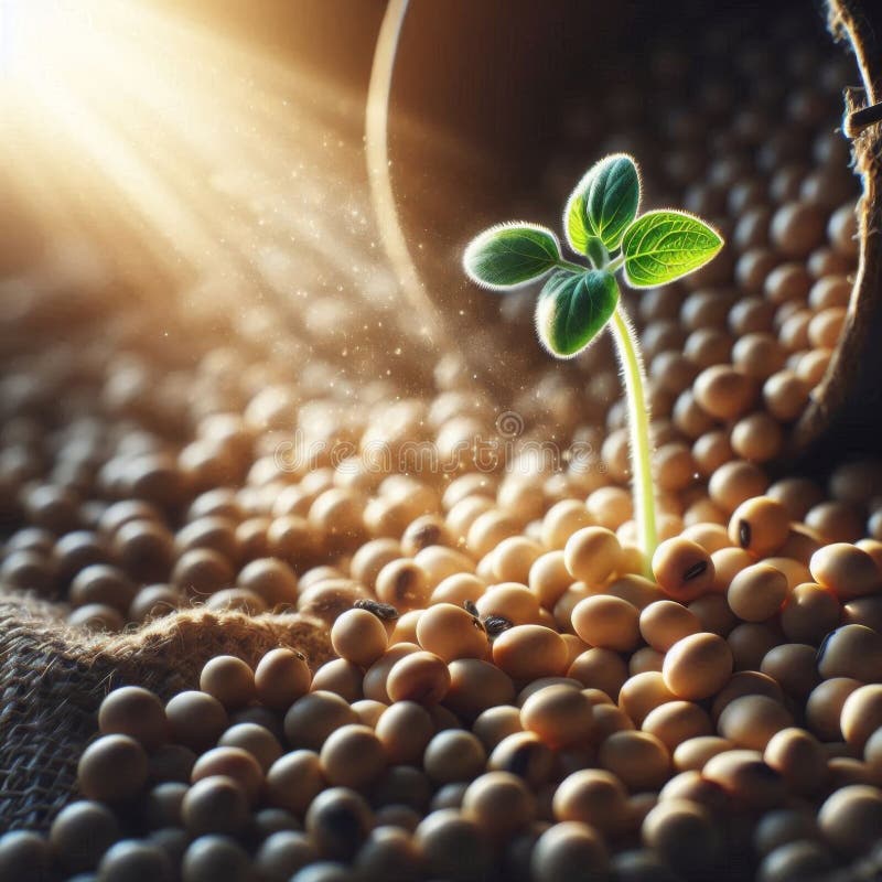 Soybean Sprouting. New Life Emerging from a Soybean Seed Stock ...