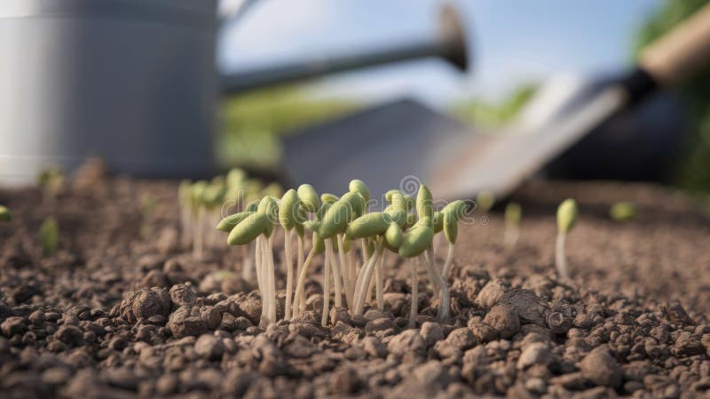 Soybean Sprouting. New Life Emerging from a Soybean Seed Stock ...