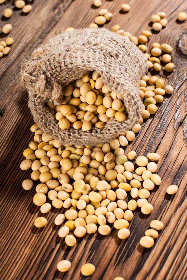 Soybeans on a Wooden Background. Stock Photo - Image of food, vegetable ...