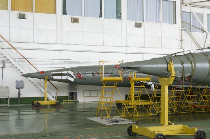 Soyuz Space Rocket Assembly Building. Stock Image - Image of technology ...