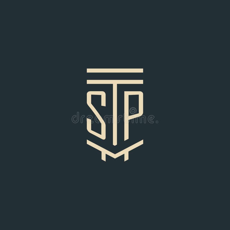 SP Initial Monogram with Simple Line Art Pillar Logo Designs Stock ...