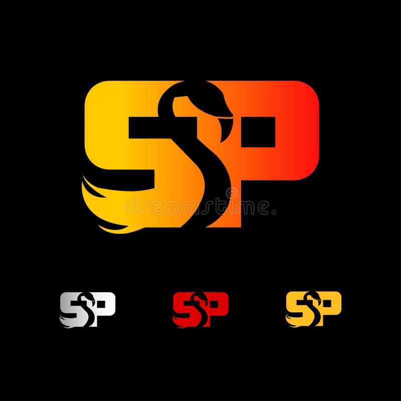 SP Initial Swan Logo, Abstract Initial Monogram Letter S and P Alphabet ...