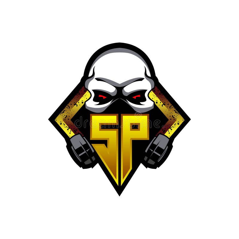 SP Logo Monogram with Skull Shape Designs Template Stock Vector ...