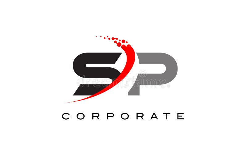 SP Modern Letter Logo Design with Swoosh Stock Vector - Illustration of ...
