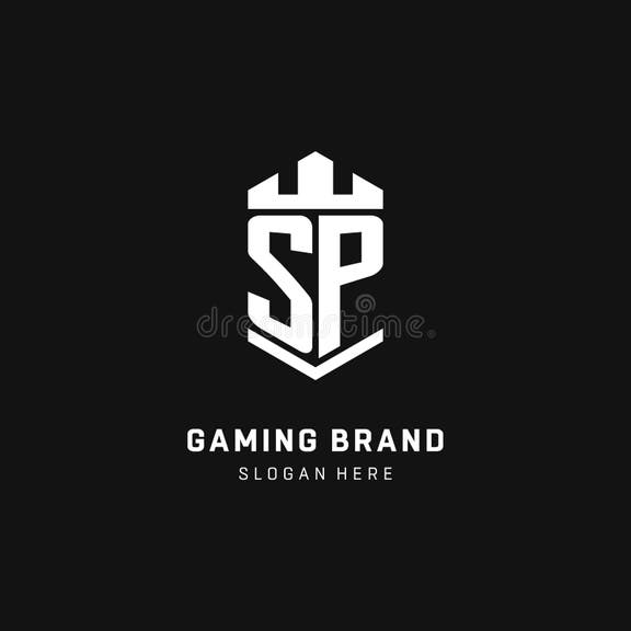 SP Monogram Logo Initial with Crown and Shield Guard Shape Style Stock ...