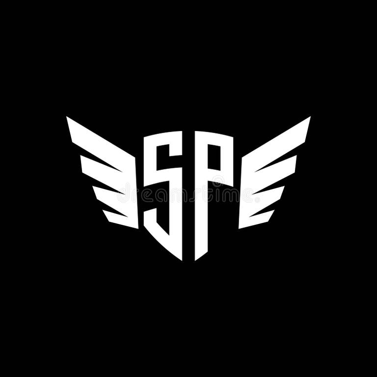 SP Monogram Wing Shape Style Stock Vector - Illustration of logotype ...