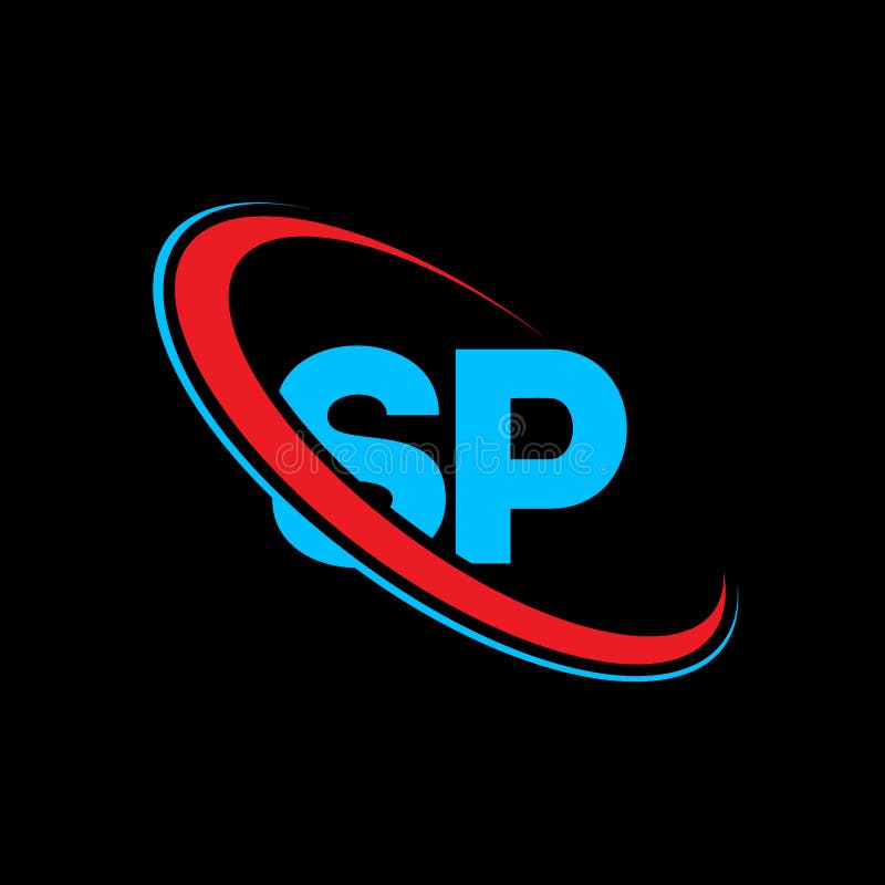 Sp S P Letter Logo Design Initial Letter Sp Linked Circle Uppercase Monogram Logo Red And Blue