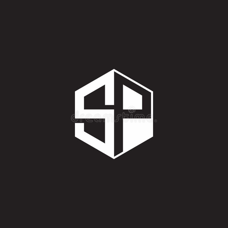 SP Logo Monogram Hexagon with Black Background Negative Space Style ...