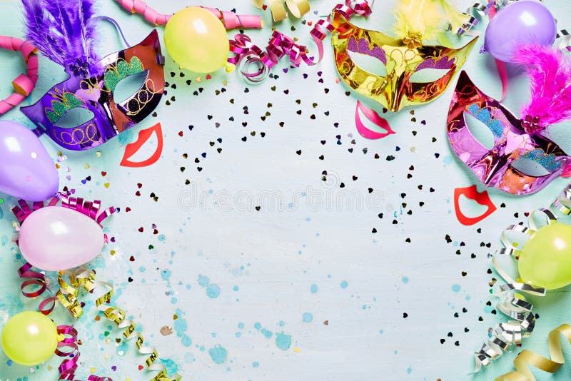 Spaßkarneval, Maskerade Oder Mardi Gras-Rahmen Stockbild - Bild von ...