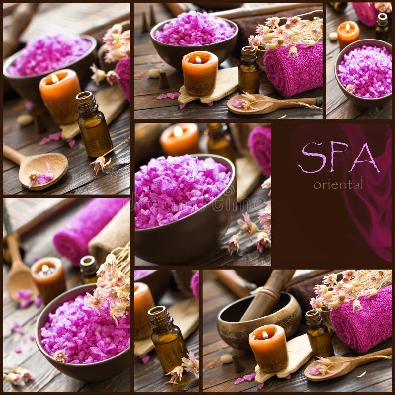 Spa collage stock photo. Image of collection, cosmetics - 19197808