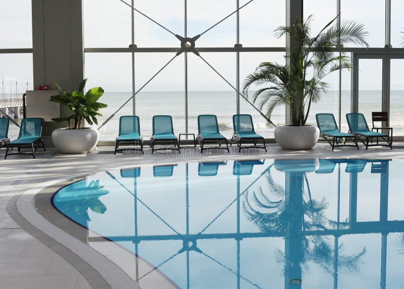 Spa Area with Swimming Pool Stock Photo - Image of textured, water ...