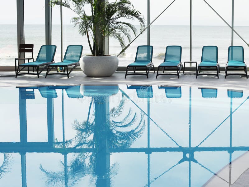 Spa Area with Swimming Pool Stock Photo - Image of area, colour: 194208092