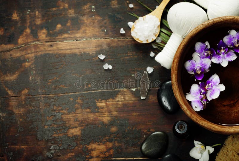 Spa Background with Floating Flowers Stock Photo - Image of freshness ...