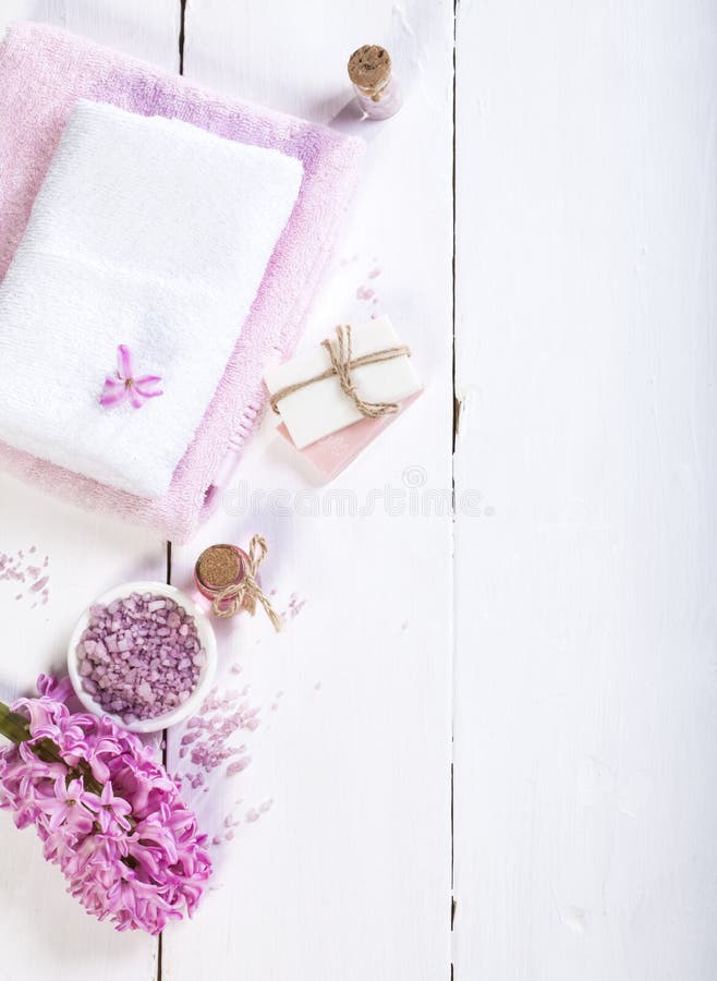 Spa Background in Range of Pink and White. Stock Image - Image of ...