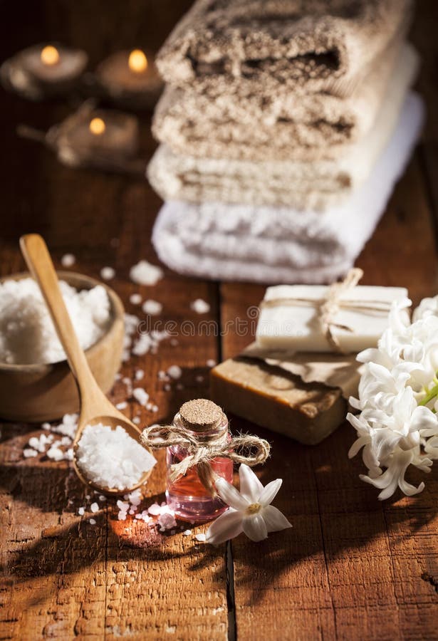 Spa Background in Range of White, Brown and Pink. Stock Photo - Image ...