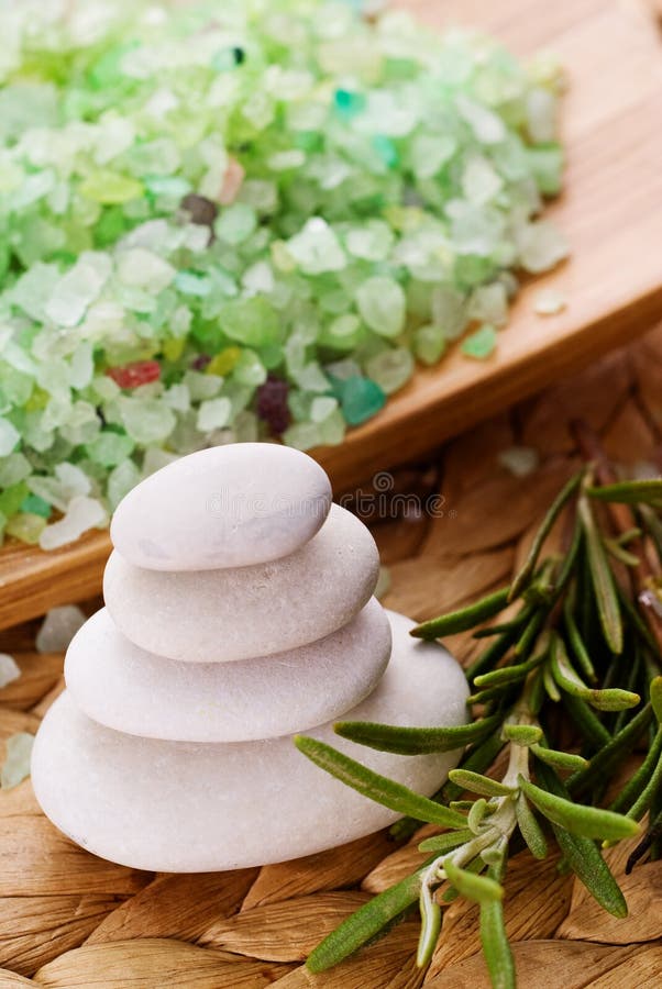Spa bath salts and stone stock photo. Image of relax - 11237076