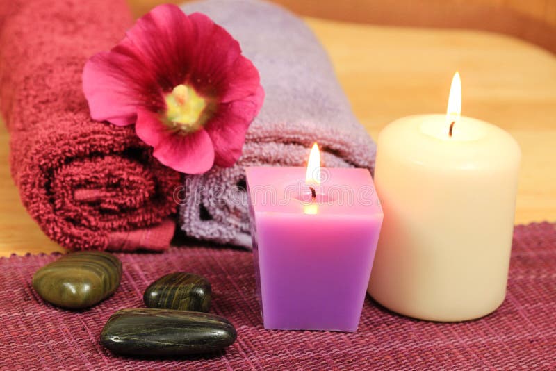 Purple spa relaxation (2) stock photo. Image of cosy - 14001106