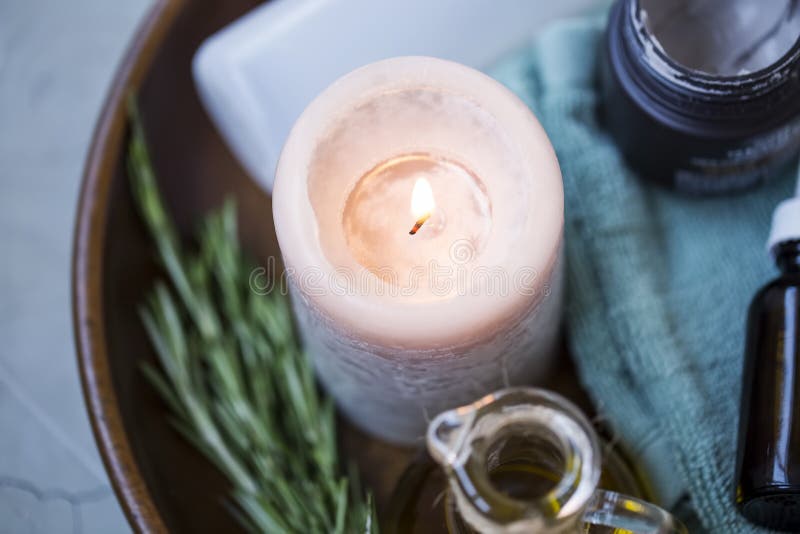 Spa candle still life stock photo. Image of bathroom - 129412880
