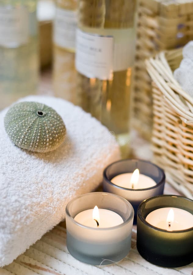 Spa candles composition stock photo. Image of comfortable - 4024454