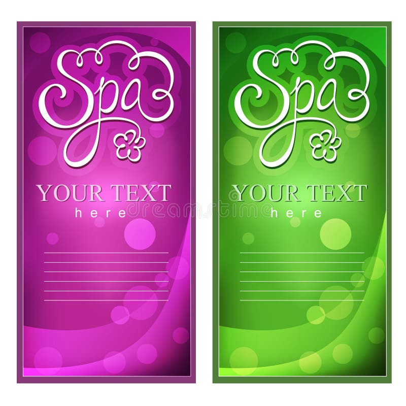 Spa card stock vector. Illustration of blank, calligraphy - 30680740