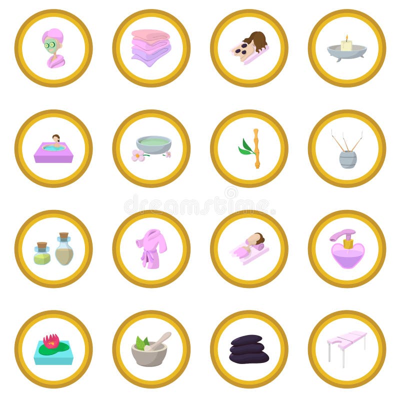 Spa cartoon icon circle stock vector. Illustration of natural - 93048162