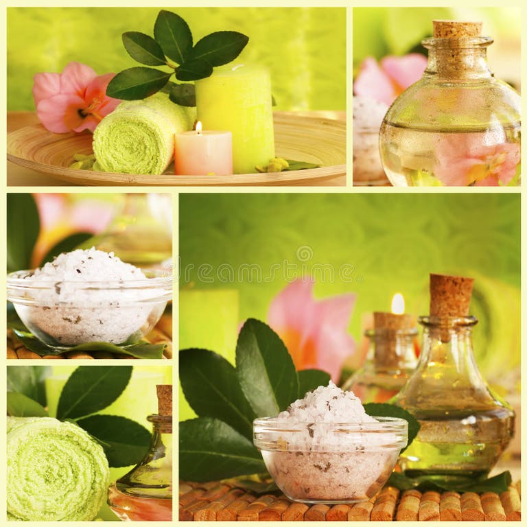 Spa collage stock photo. Image of bath, natural, collection - 18956120
