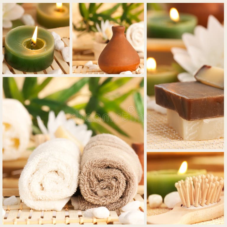 Spa collage stock photo. Image of collection, cosmetics - 19197808