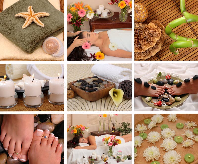 Blue spa collage stock image. Image of beauty, collage - 19342481