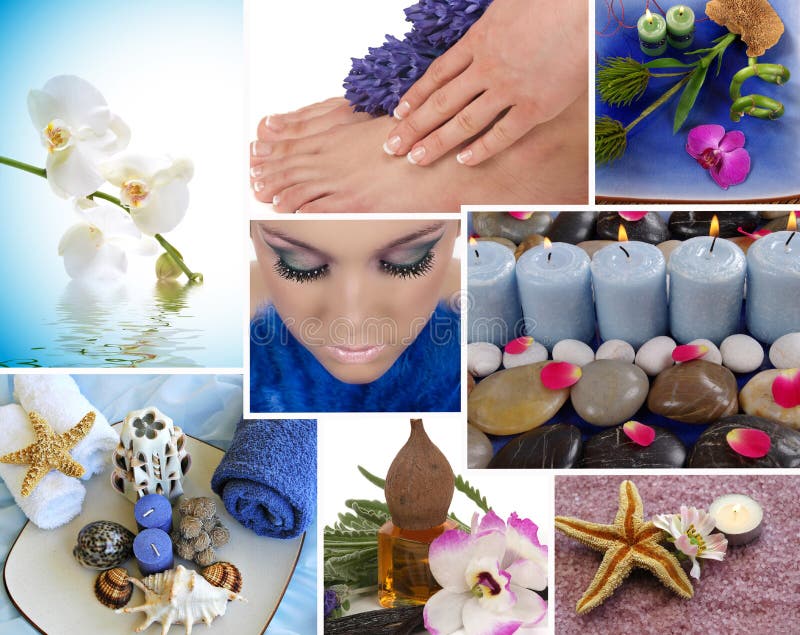 Spa Collage stock image. Image of care, foot, pebble - 24400677