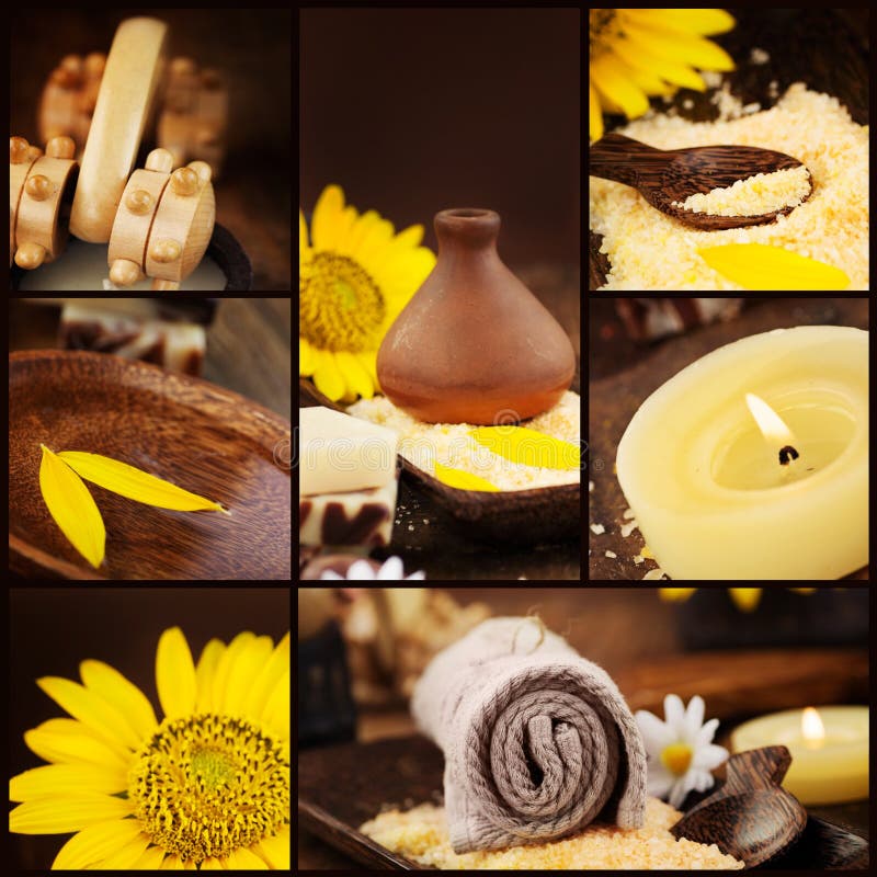 Spa collage stock photo. Image of nature, blue, candle - 30542000