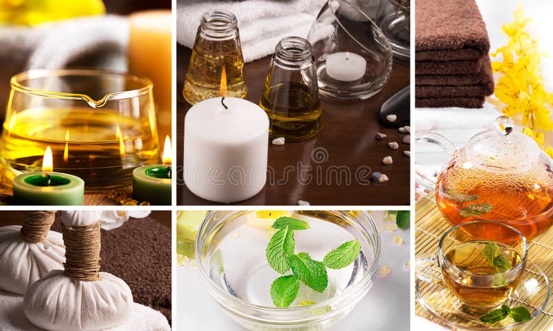 SPA collage stock image. Image of still, relaxation, candle - 55140209